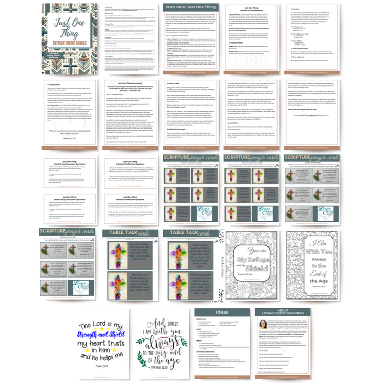 Just One Thing Printable Theme Bundle – Loving Christ Ministries