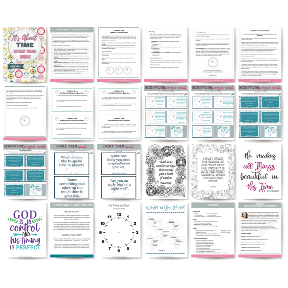 It's About Time Printable Theme Bundle – Loving Christ Ministries