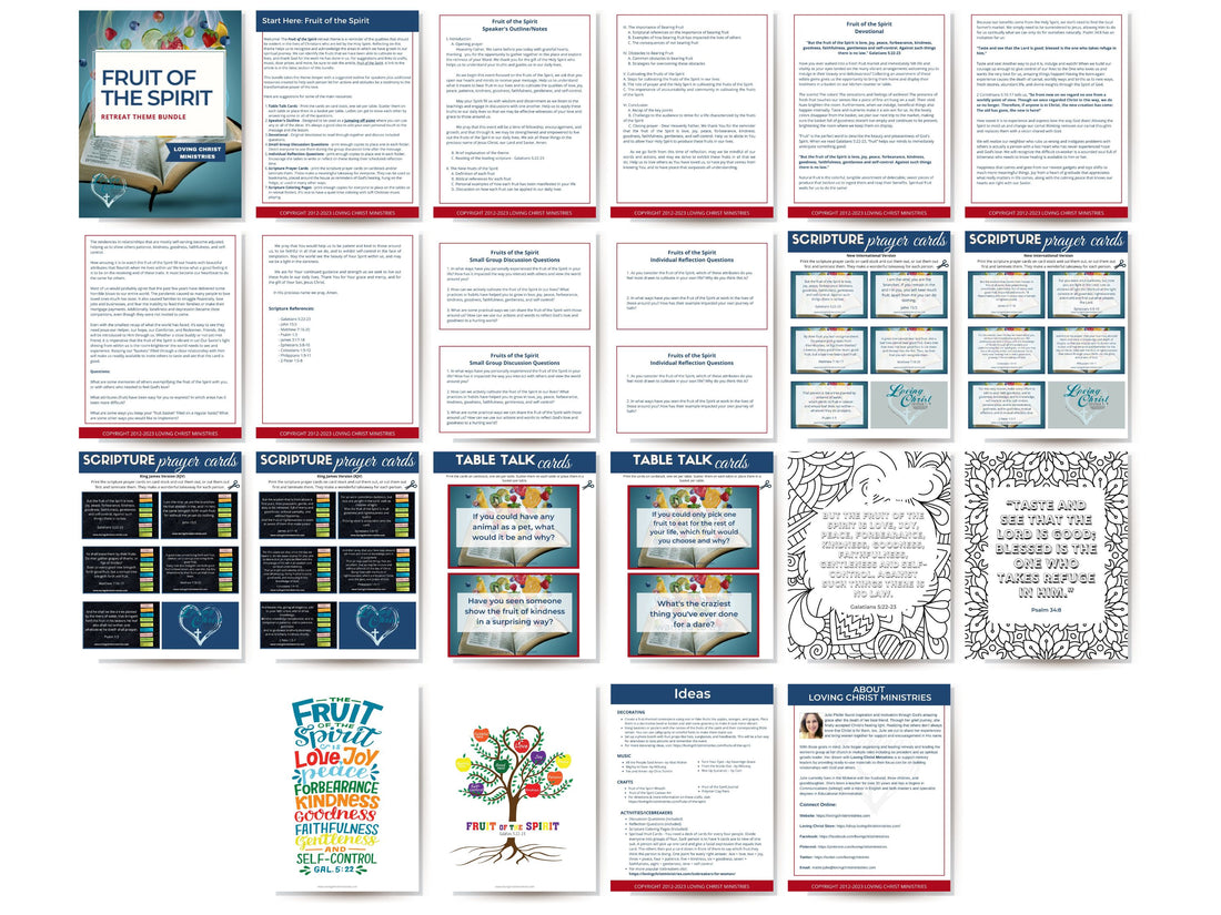 Fruit of the Spirit Printable Theme Bundle – Loving Christ Ministries