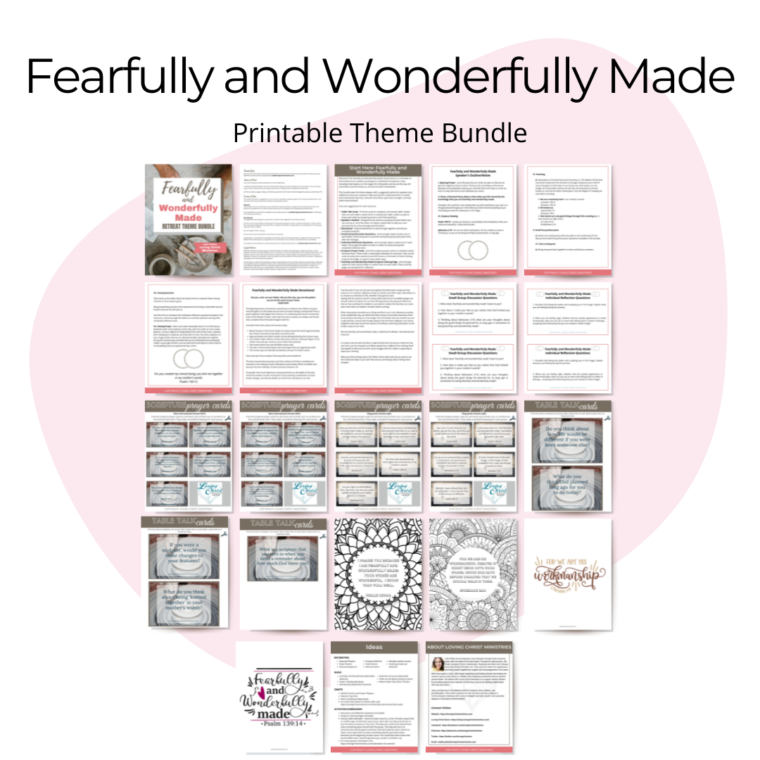 Fearfully and Wonderfully Made Printable Theme Bundle – Loving Christ ...