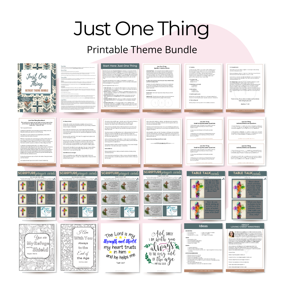 Just One Thing Printable Theme Bundle – Loving Christ Ministries