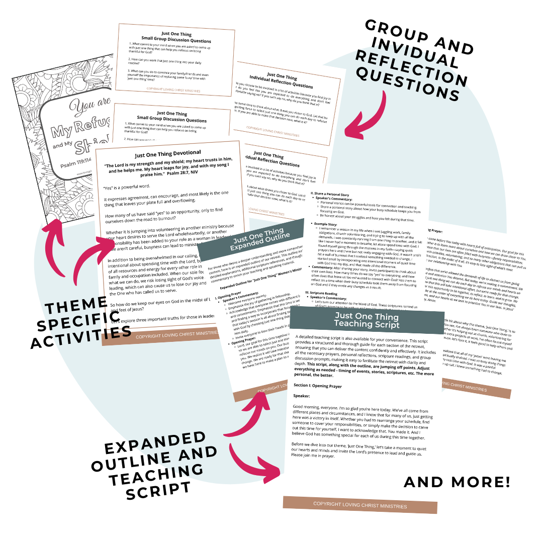 Just One Thing Printable Theme Bundle – Loving Christ Ministries