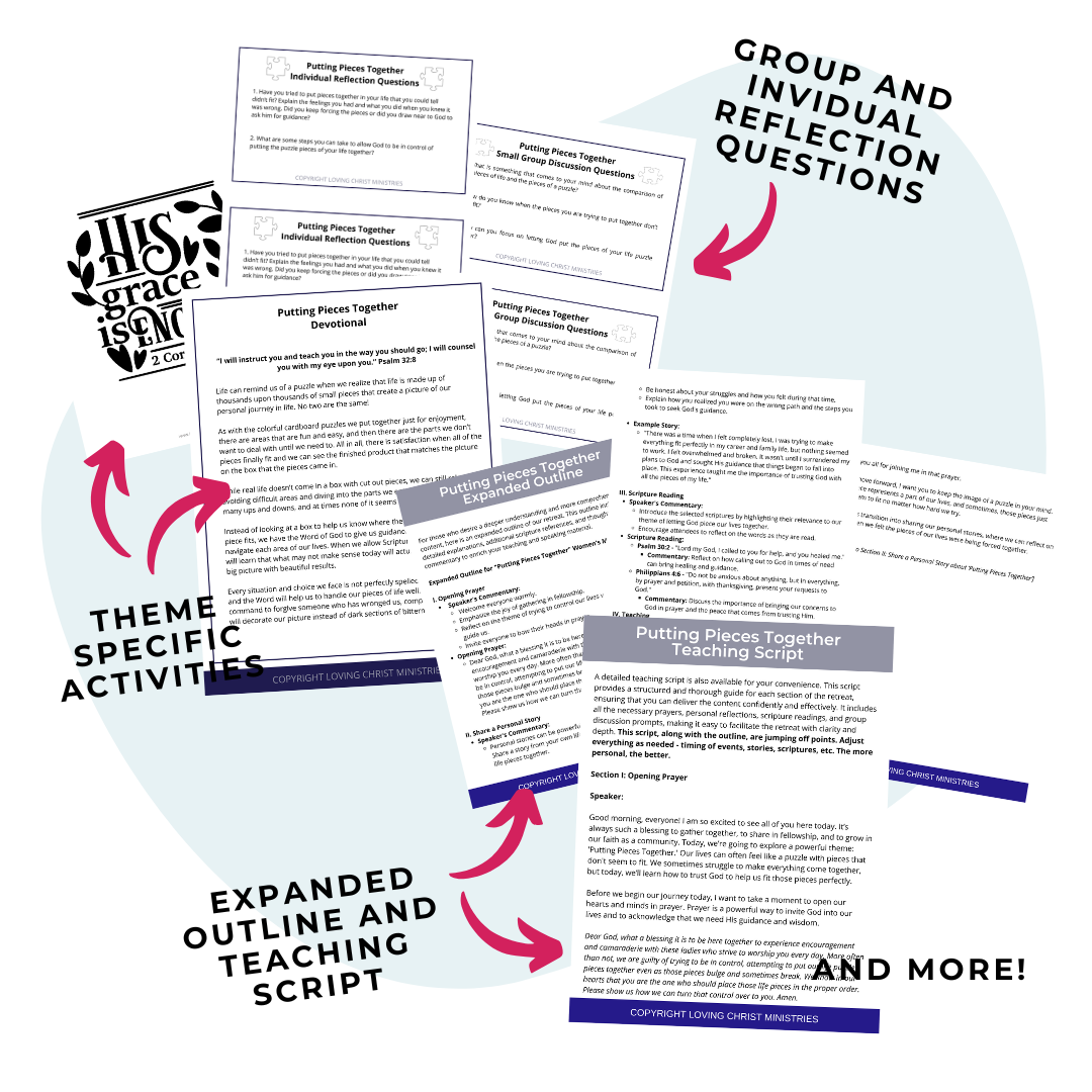 Putting Pieces Together Printable Theme Bundle – Loving Christ Ministries