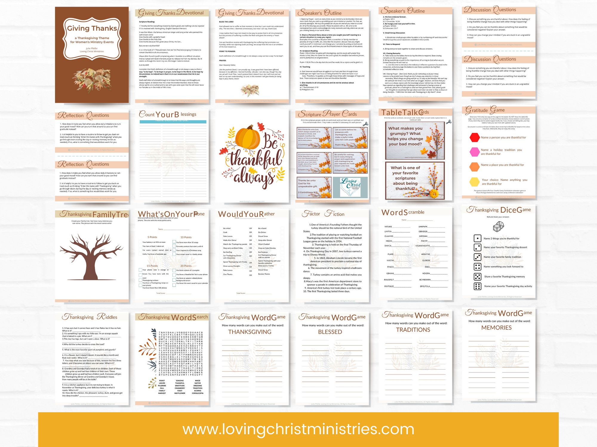 Giving Thanks Printable Ministry Theme + Bonus Activity Kit – Loving ...
