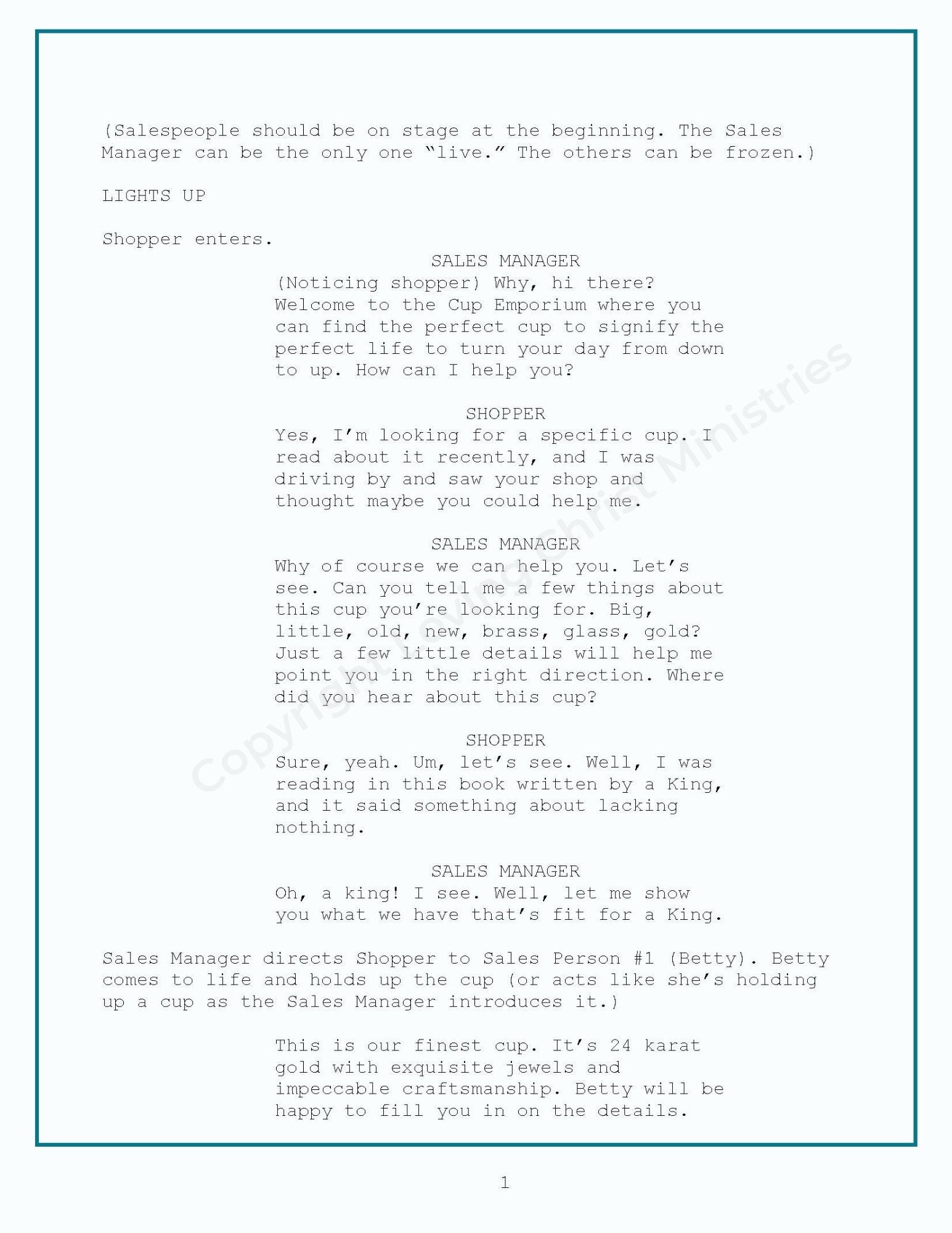 The Cup that Overflows - Christian Skit – Loving Christ Ministries