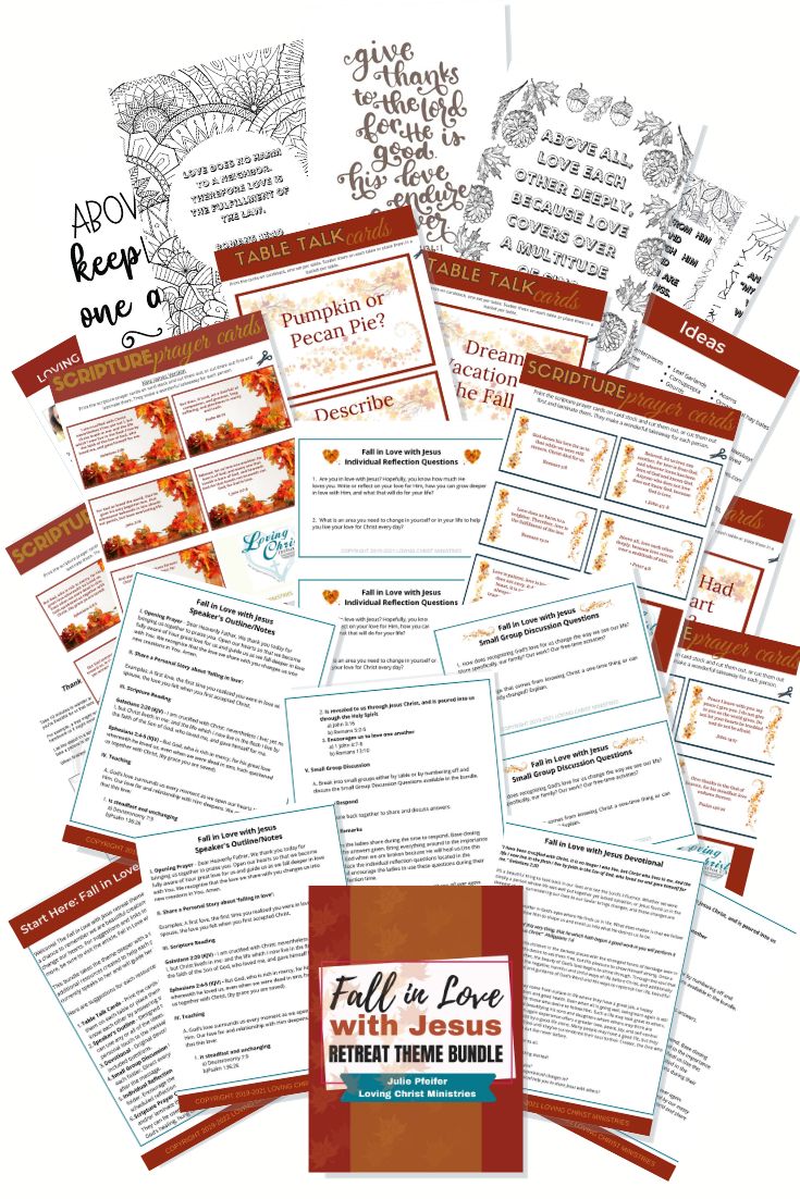 Fall in Love with Jesus Printable Theme Bundle – Loving Christ Ministries