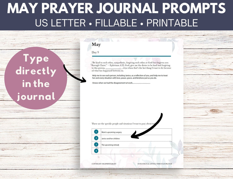 May Prayer Journal Prompts (Fillable) – Loving Christ Ministries