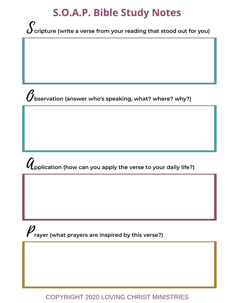 Fillable (Typeable) and Printable Sermon Notes and S.O.A.P. Bible Stud ...
